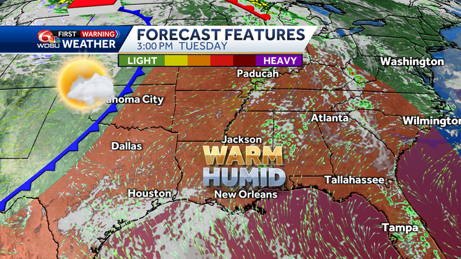 New Orleans Louisiana weather forecast record high rain chances