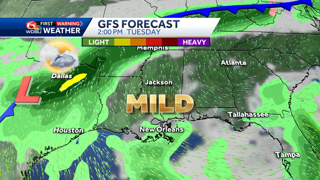 Christmas Eve Christmas Day New Orleans weather forecast