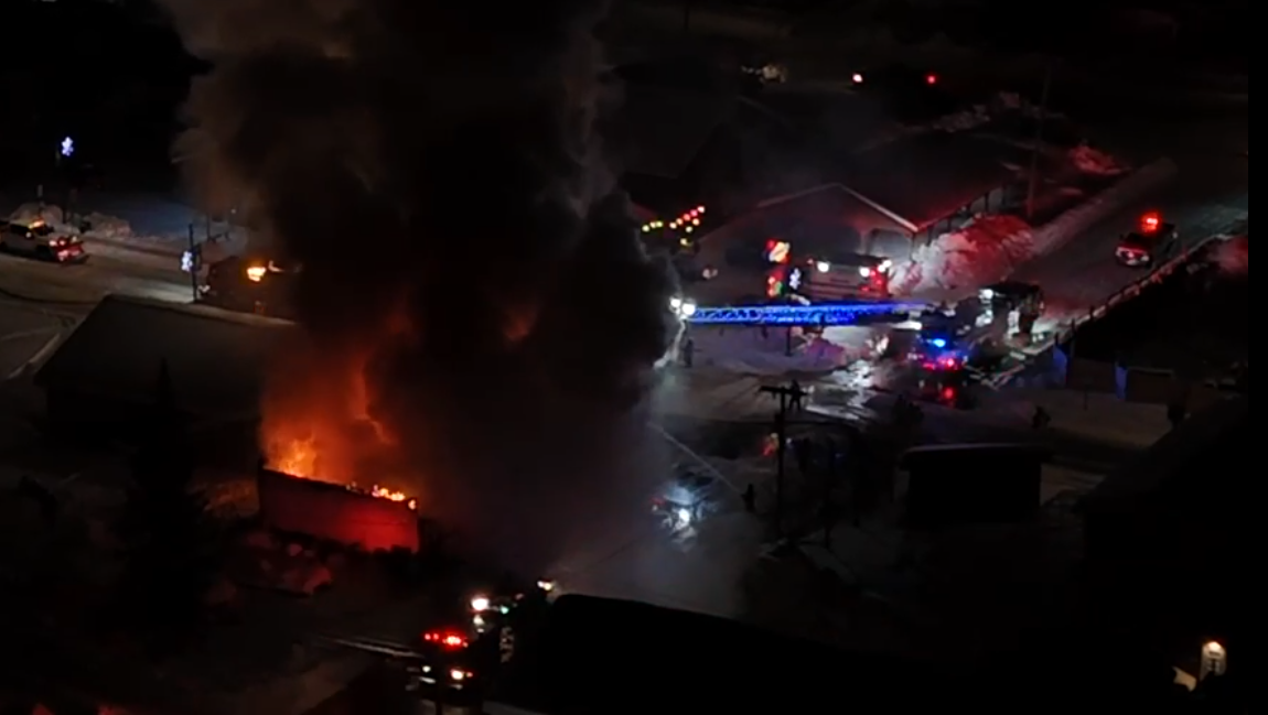 Fire rips through building in Tupper Lake, New York