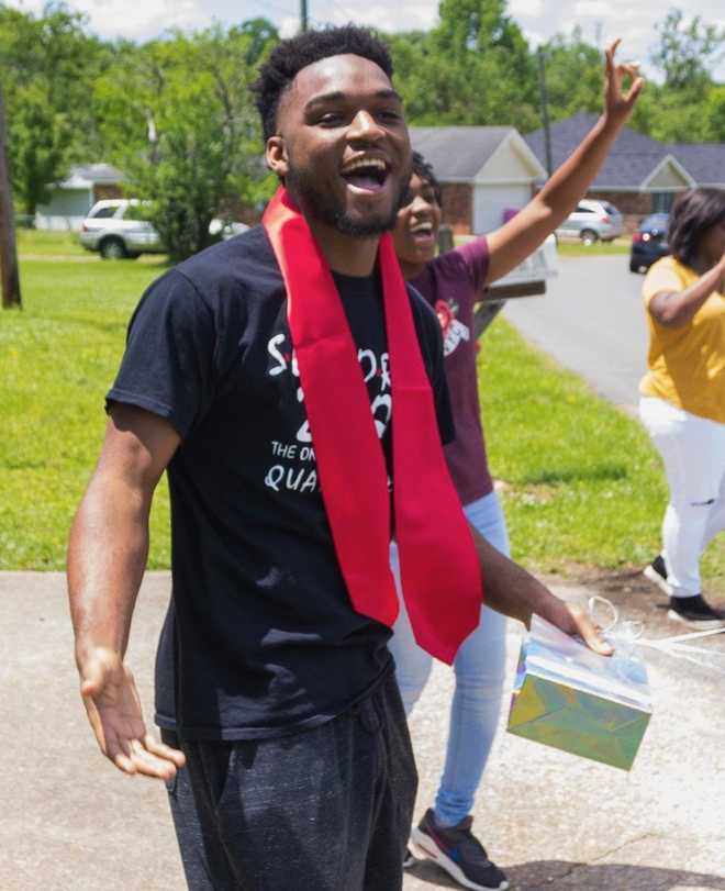 Brandon senior surprised with drive-thru graduation celebration