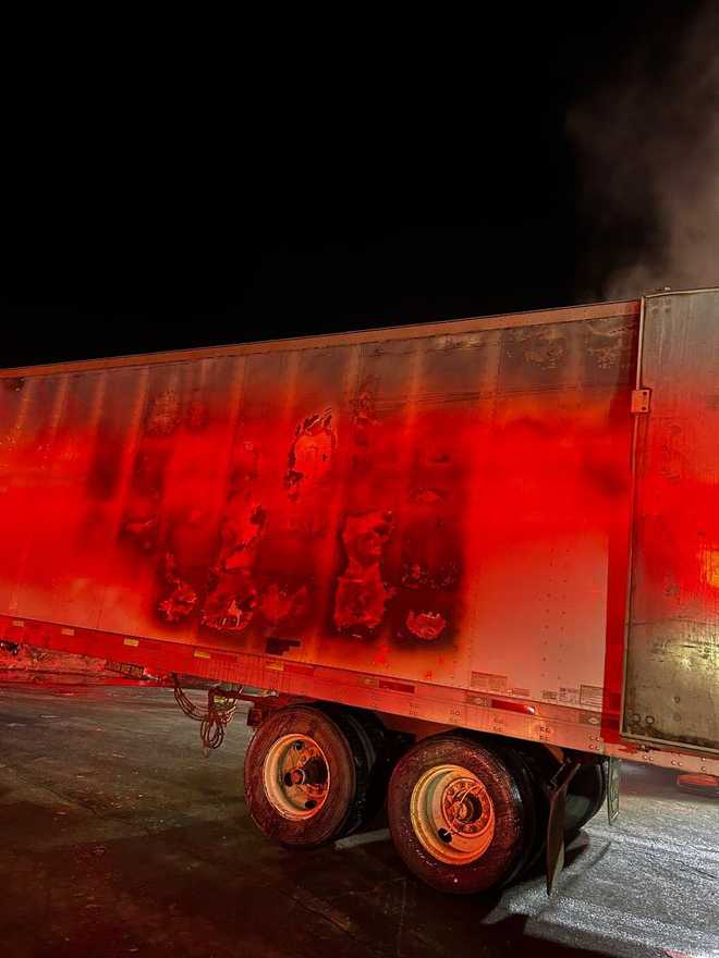 Trailer fire at the Tyson plant in Earl Township