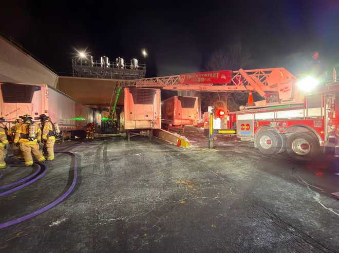 Trailer fire at the Tyson plant in Earl Township