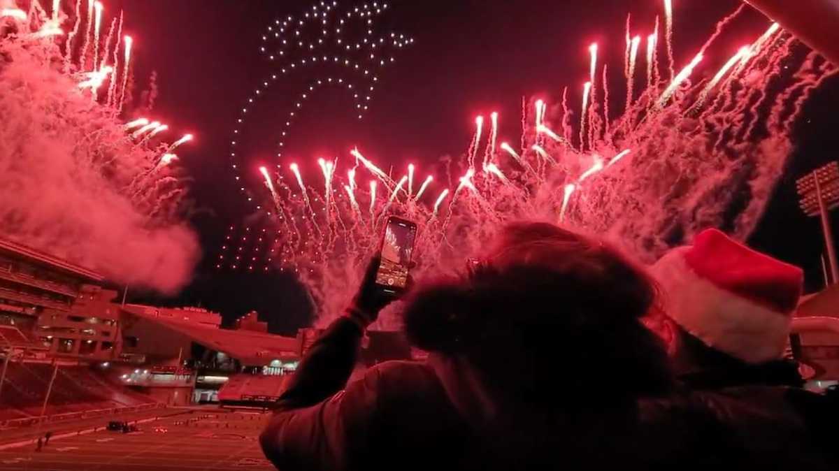 Nippert Stadium drone show highlights fan excitement