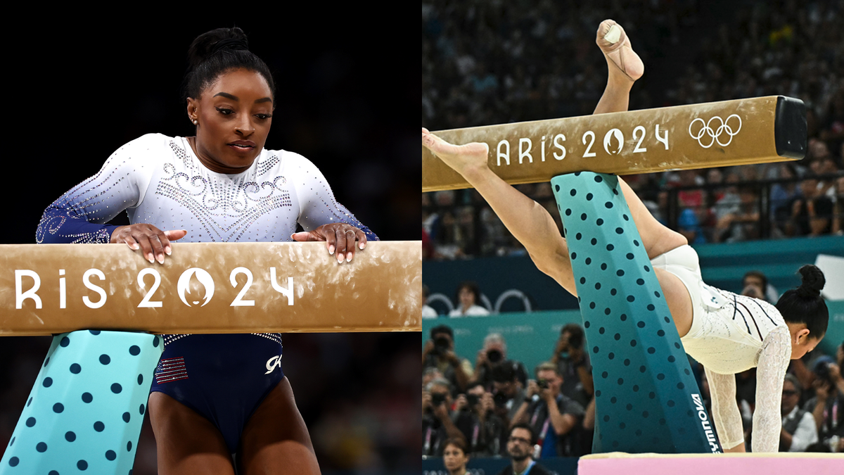 Suni Lee and Simone Biles fall off balance beam, costing them the podium
