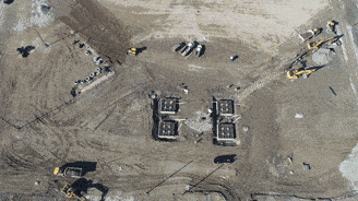 New view of massive Rock Row project from above