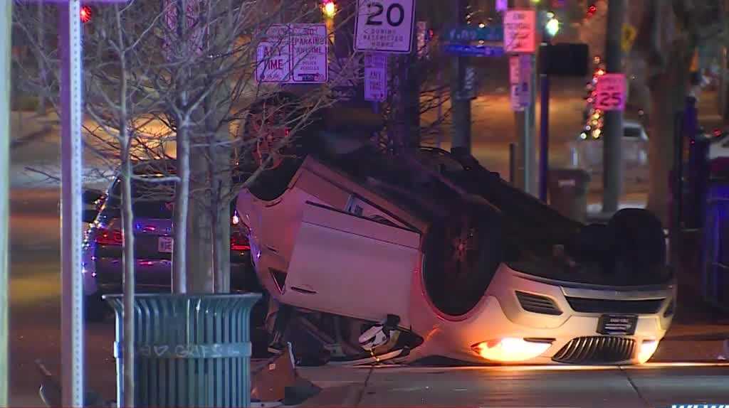 Two transported following crash on Liberty Street overnight