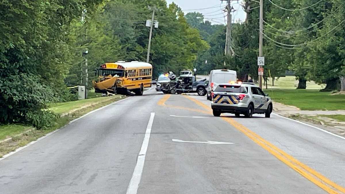 Woman crashes head-on into JCPS school bus, police say