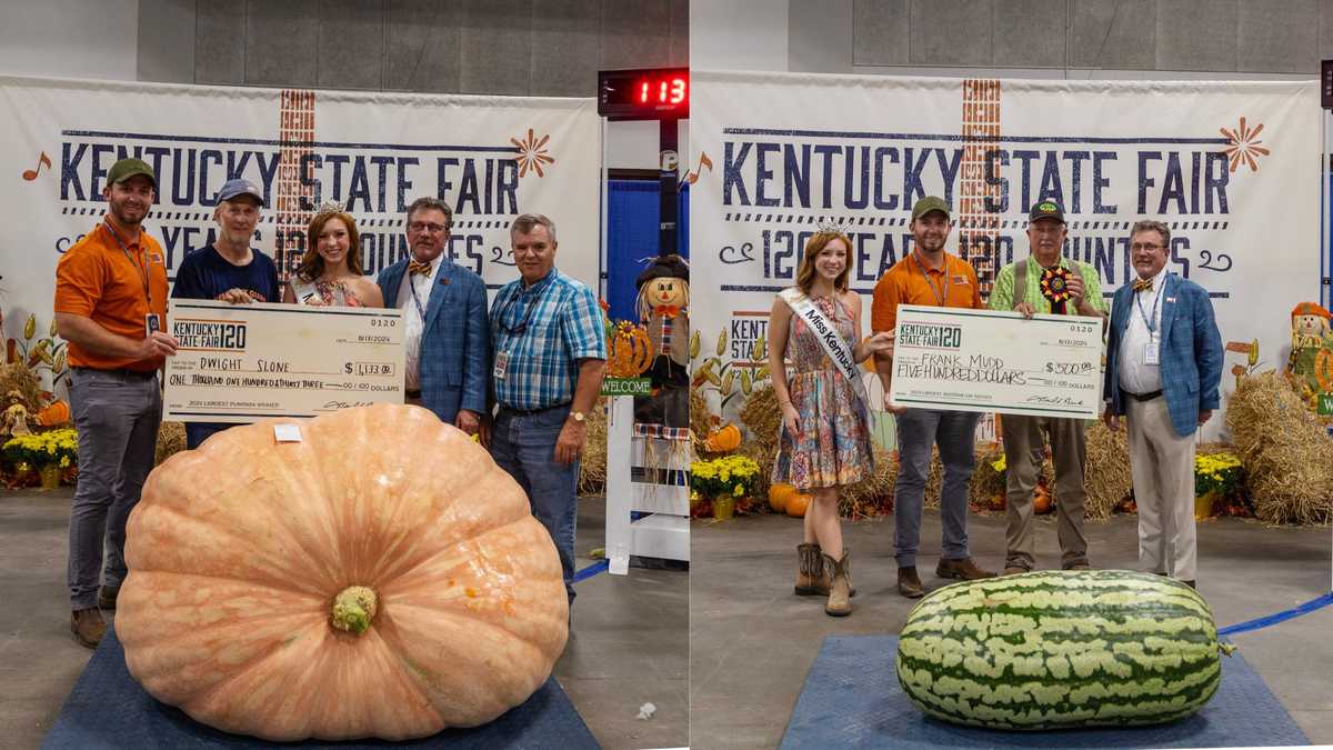Kentucky State Fair crowns largest pumpkin, watermelon winners