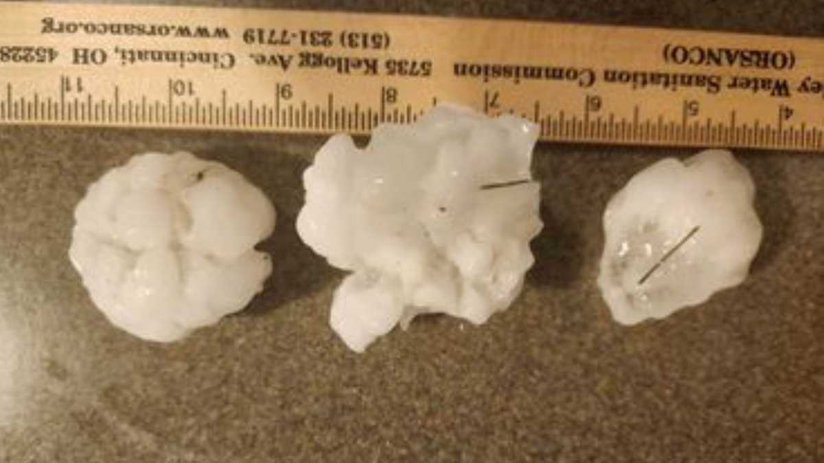 Photos, video of golf ball-sized hail falls in Louisville