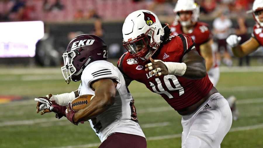 Louisville gets first win for Satterfield, beats EKU 42-0