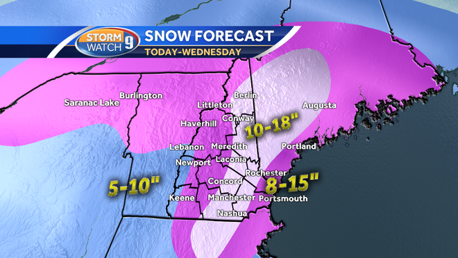 Heaviest snow overnight in northern NH; up to 23 inches reported in spots