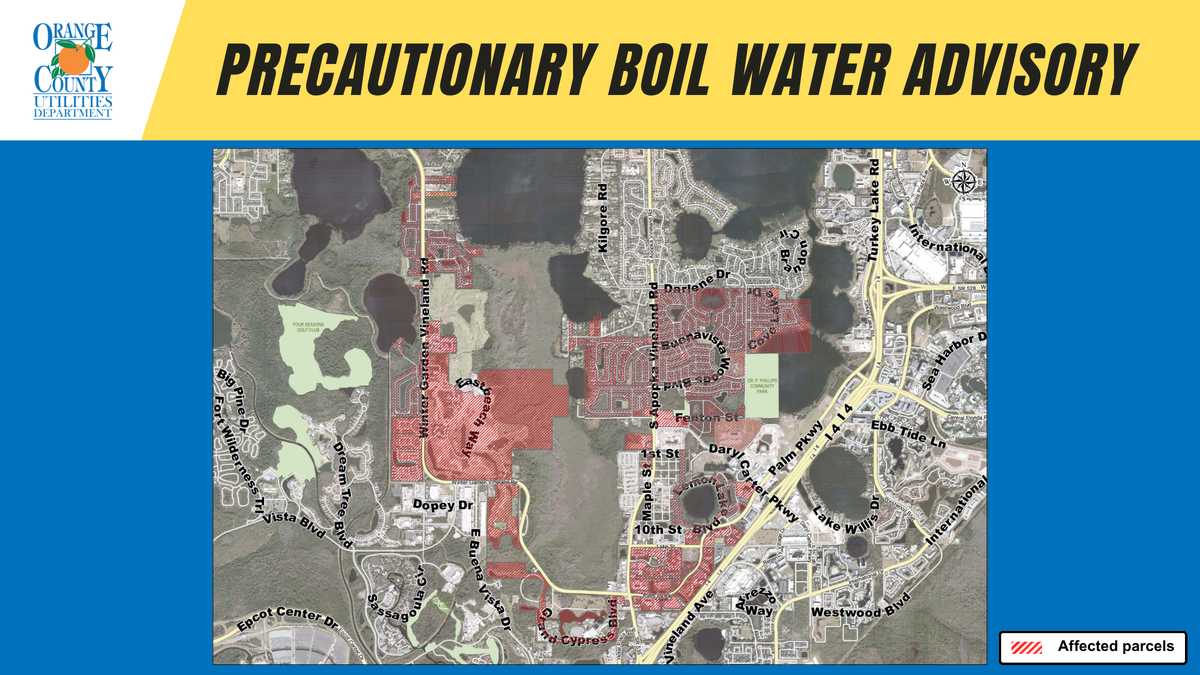 Boil water notice lifted after South Apopka Vineland Road water main break
