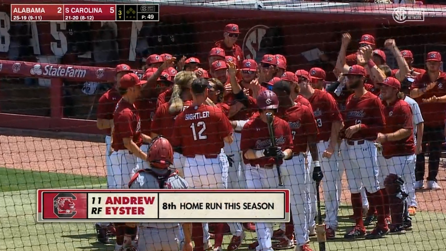 South Carolina completes sweep of Alabama with 11 to 5 win on Saturday