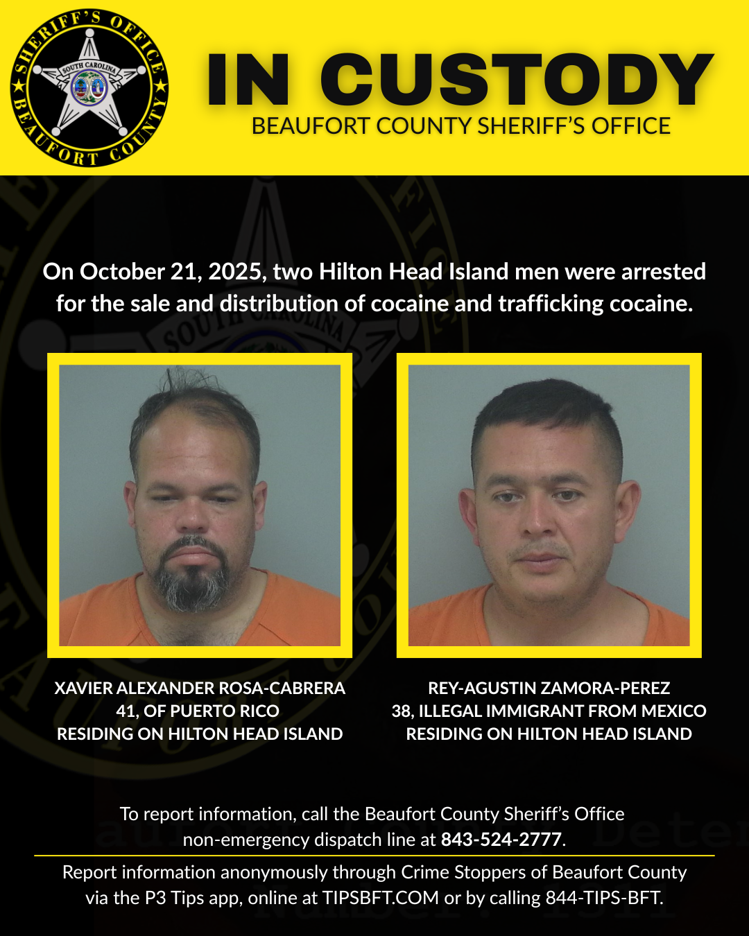 Two men living on Hilton Head Island arrested for cocaine trafficking ...