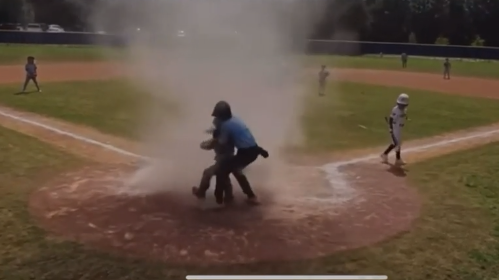 WATCH: Florida 'dust devil' whip up during baseball game
