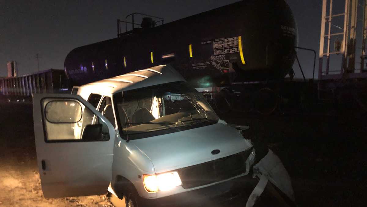 Driver injured after van hit by train in south Sacramento