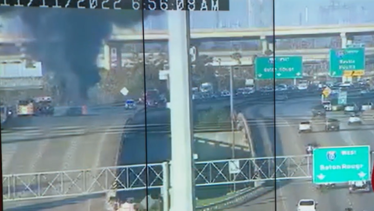 Interstate 10 eastbound tractor-trailer fire