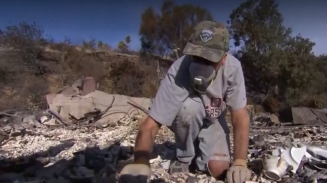 California wildfire victim returns to destroyed home