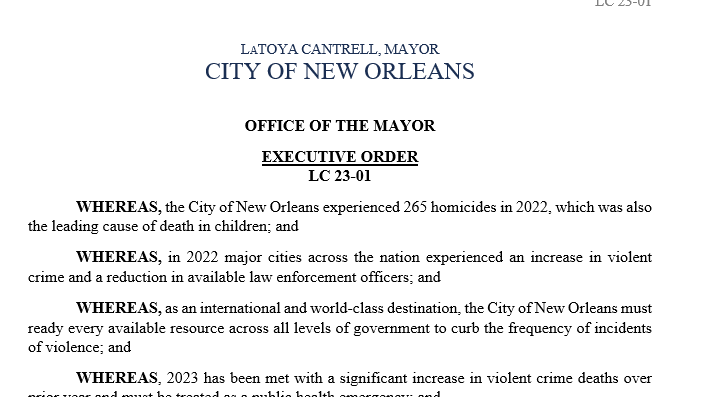 New Orleans crime reduction task force New Orleans crime reduction task force