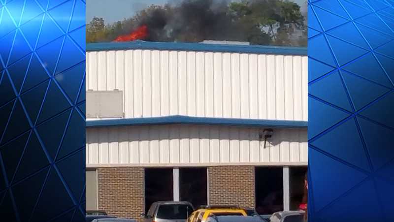 Firefighters battle business fire in Lebanon