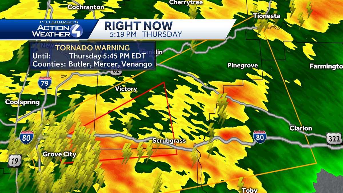 Tornado warning expires in Butler, Mercer, Venango counties