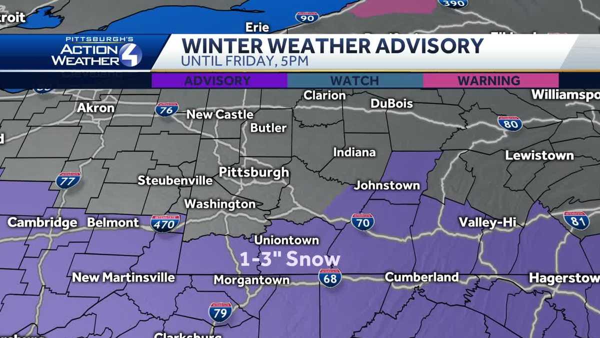 Pittsburgh Weather: Wind chill advisory, warning in effect for parts of ...
