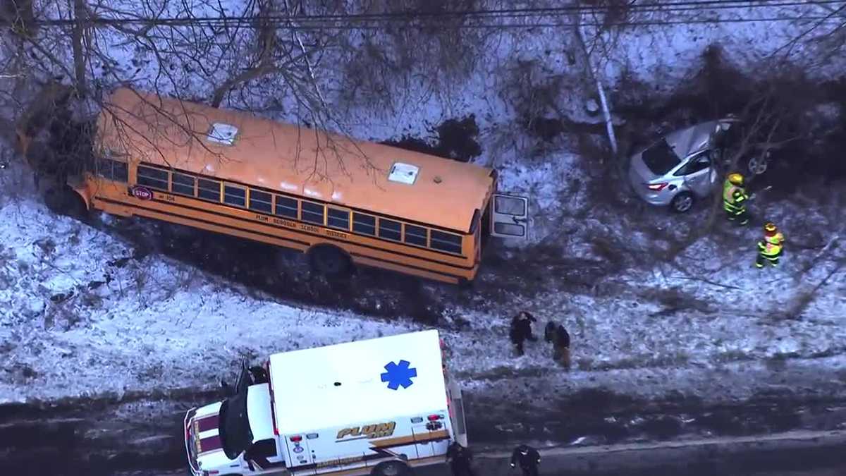 Plum school bus crash on Route 286 (Golden Mile Highway)