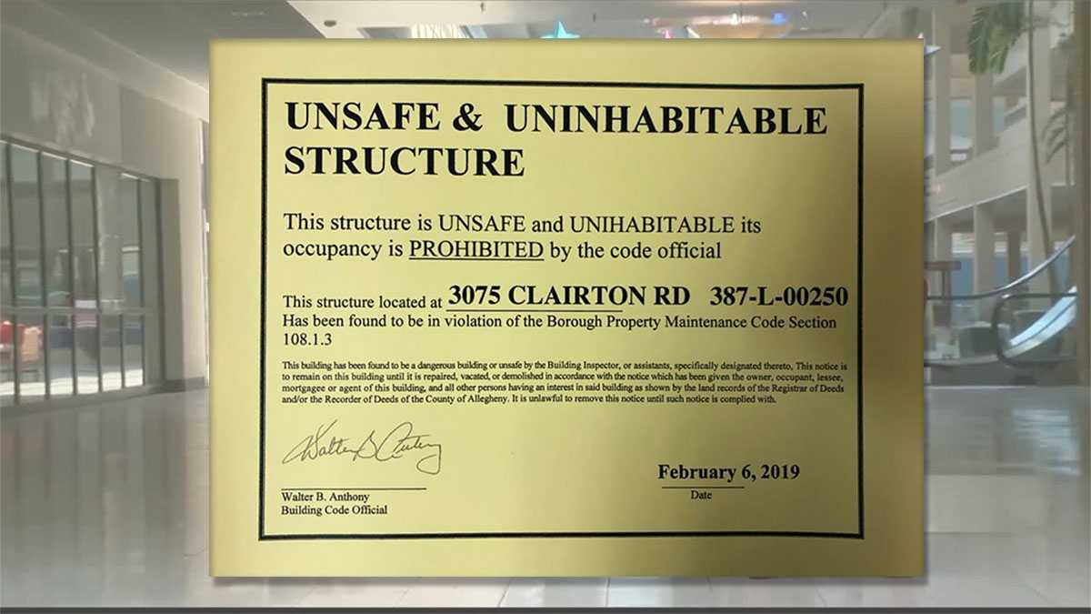 Century III Mall deemed 'unsafe and uninhabitable' by West Mifflin ...
