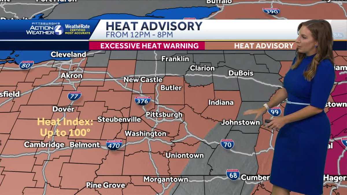 Pittsburgh weather: Dangerous heat and scattered storms Thursday