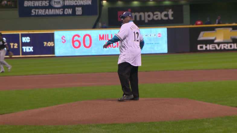 Last surprise: Mike Anderson throws out ceremonial first pitch at ...