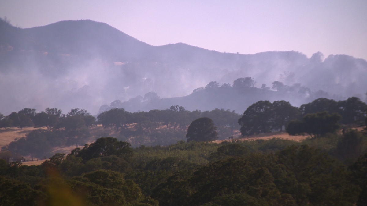 Mandatory evacuations in place as wildfire burns near Winters