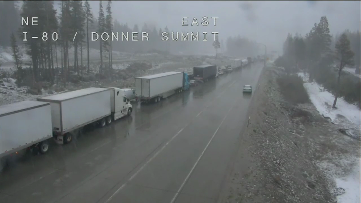 Crashes, ‘hard hail’ force I-80 closures in Sierra