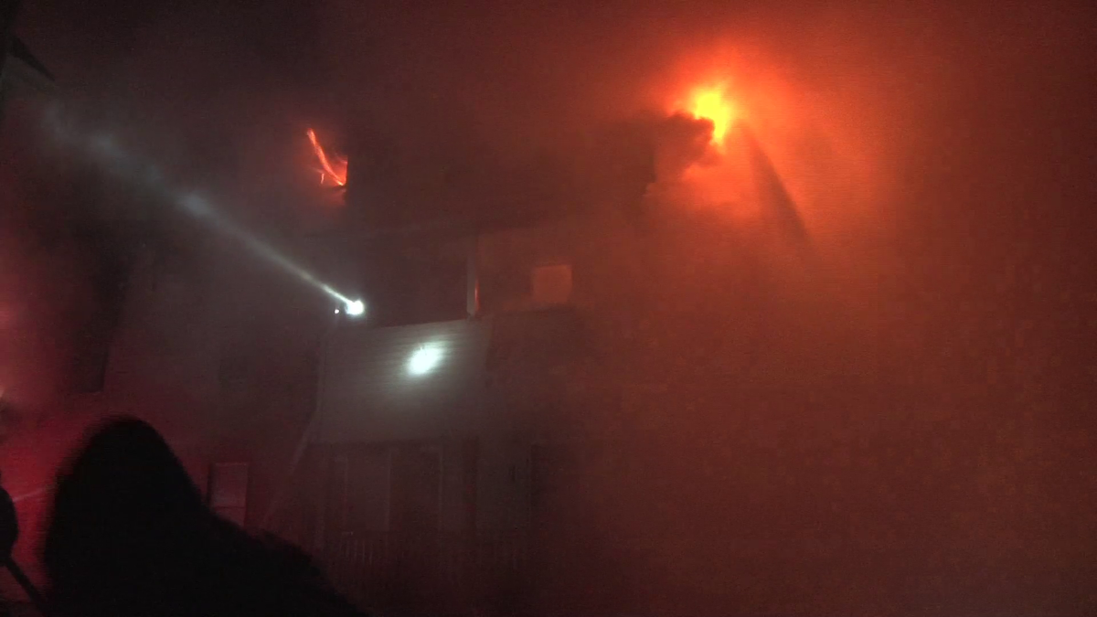 Video from 4-alarm fire shows dangers firefighters face