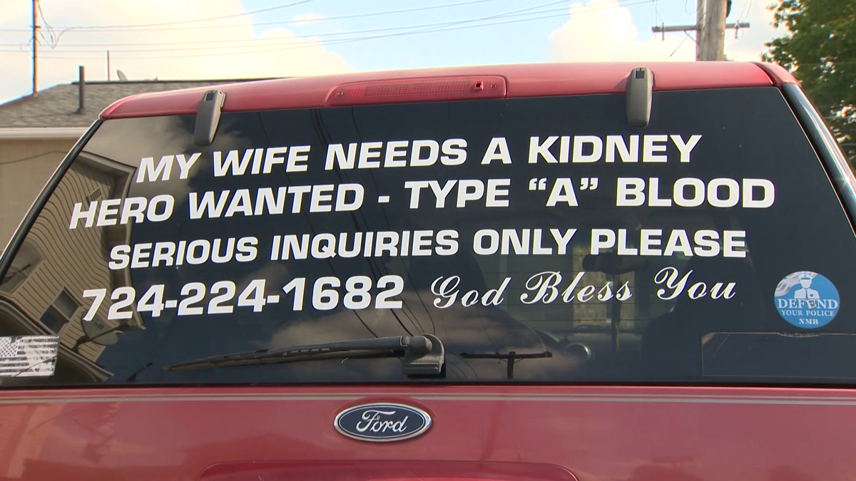 'My wife needs a kidney. Hero wanted.' Message displayed on family's ...