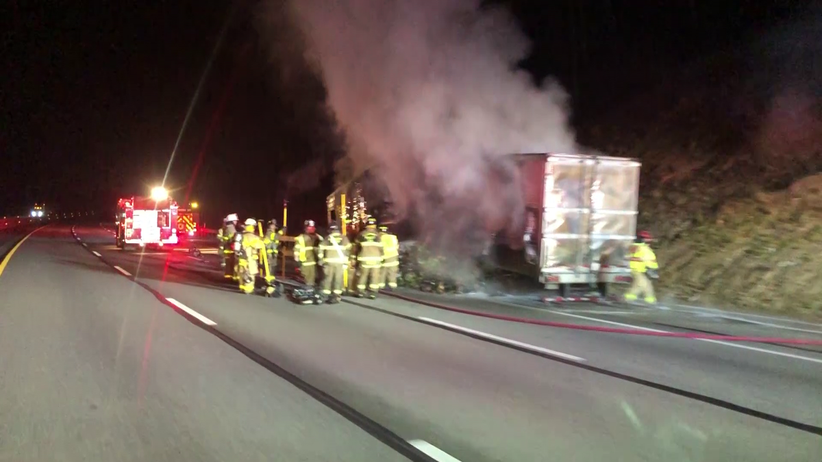 Tractor-trailer fire leads to restrictions on Pennsylvania Turnpike