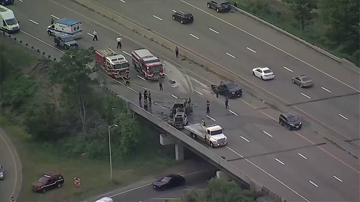 Fiery crash on Route 3 in Braintree, Massachusetts snarls morning commute