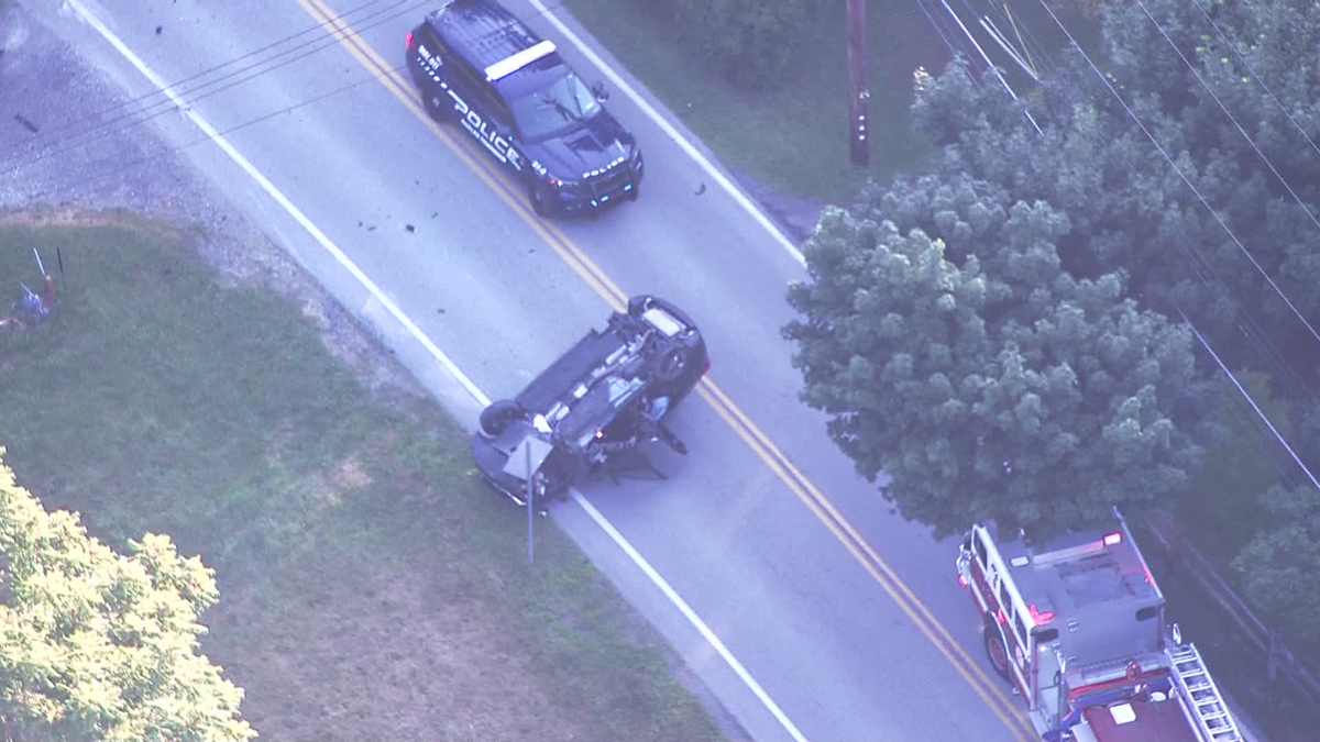 Vehicle overturned following crash in Shaler