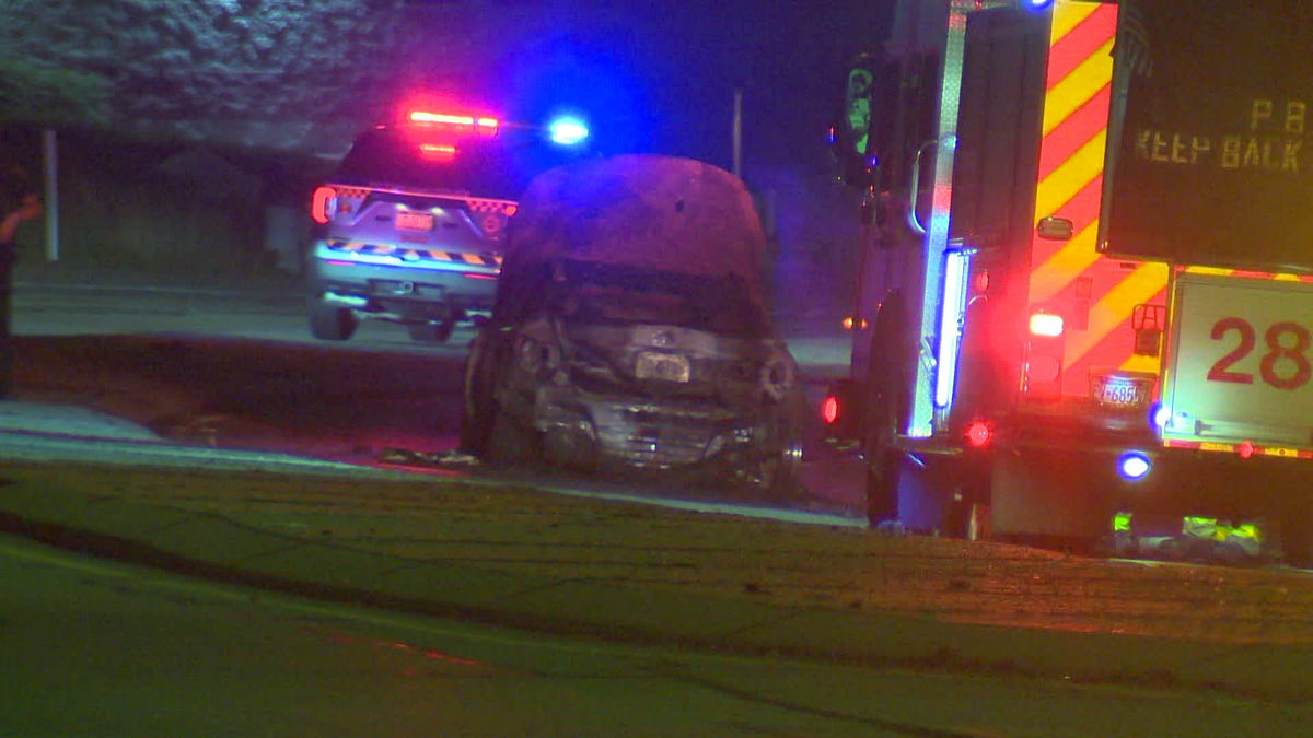 ‘The whole thing was on fire’: Vehicle keeps going after catching fire ...