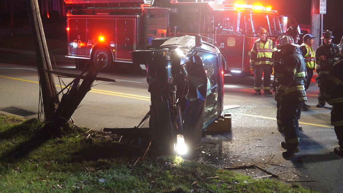 Vehicle ends up on its side following crash in Lower Burrell