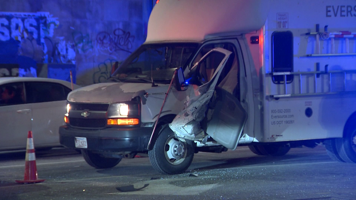 Stolen car hits officer, cruiser, Eversource van in Boston before ...