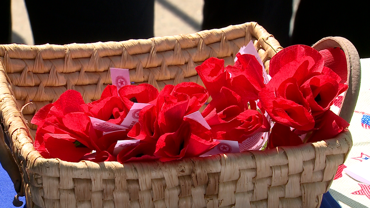 American Legion Auxiliary Sweeney Post hands out red poppies