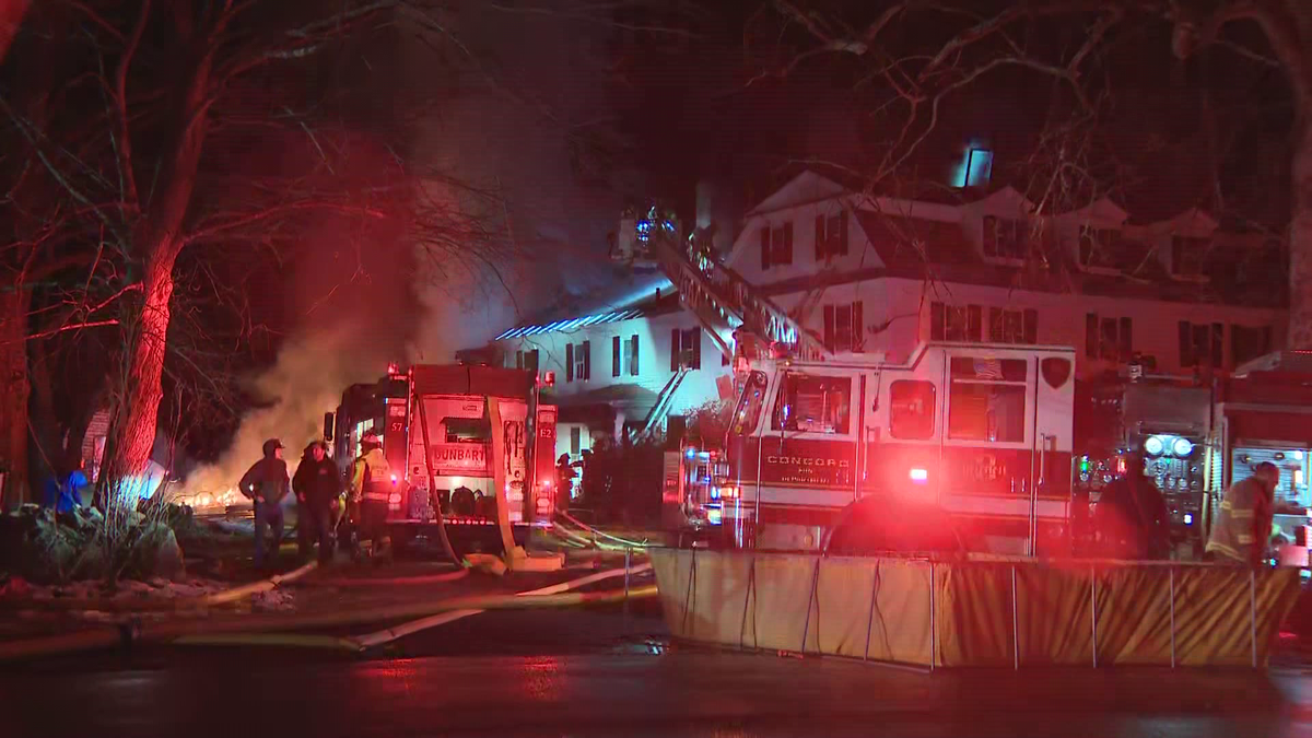 Firefighters battle 4-alarm fire at historic mansion in Dunbarton