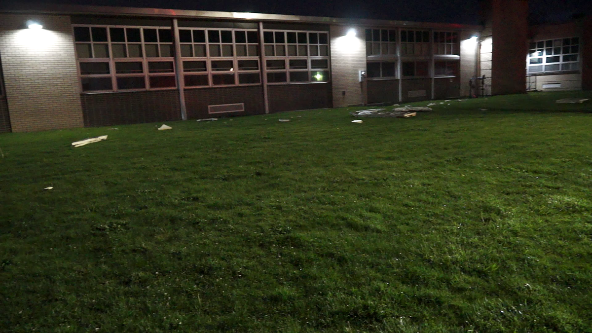 Lawn of Westmoreland County school littered with debris following late ...
