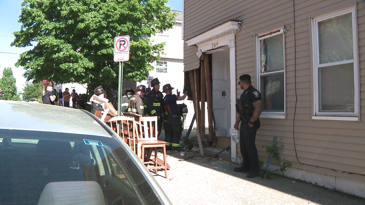 Driver allegedly crashed into NH building before driving off