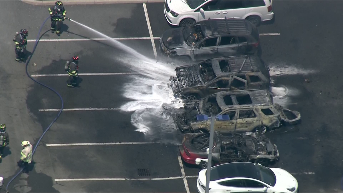 Multi-car fire ignites in Mass. car dealership lot