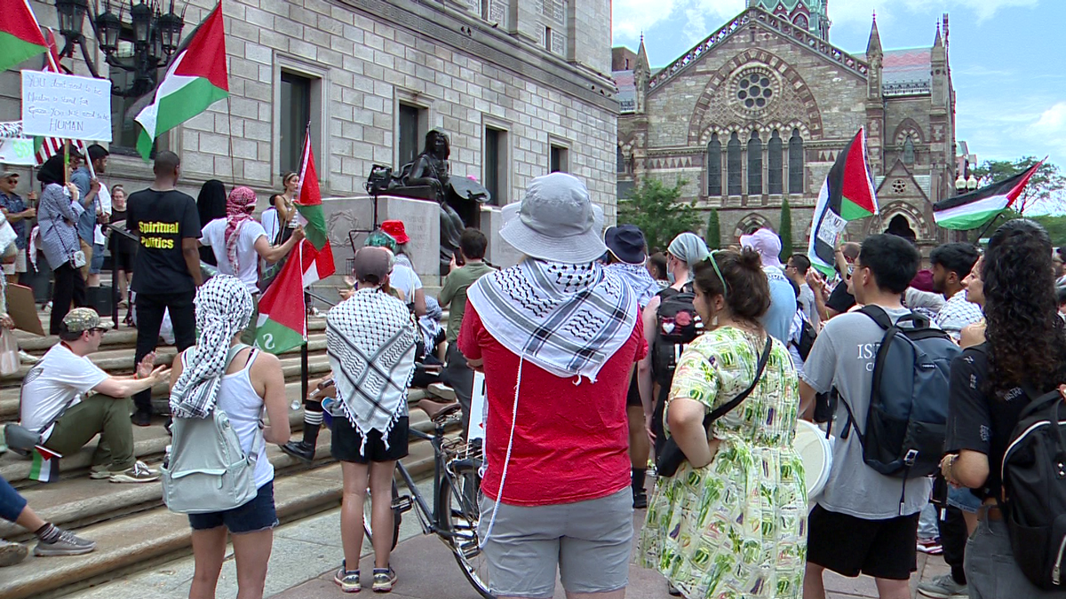 Hundreds of pro-Palestine activists rally in Boston