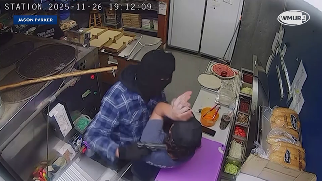 Video: Gun pointed at New Hampshire pizza shop employee's head