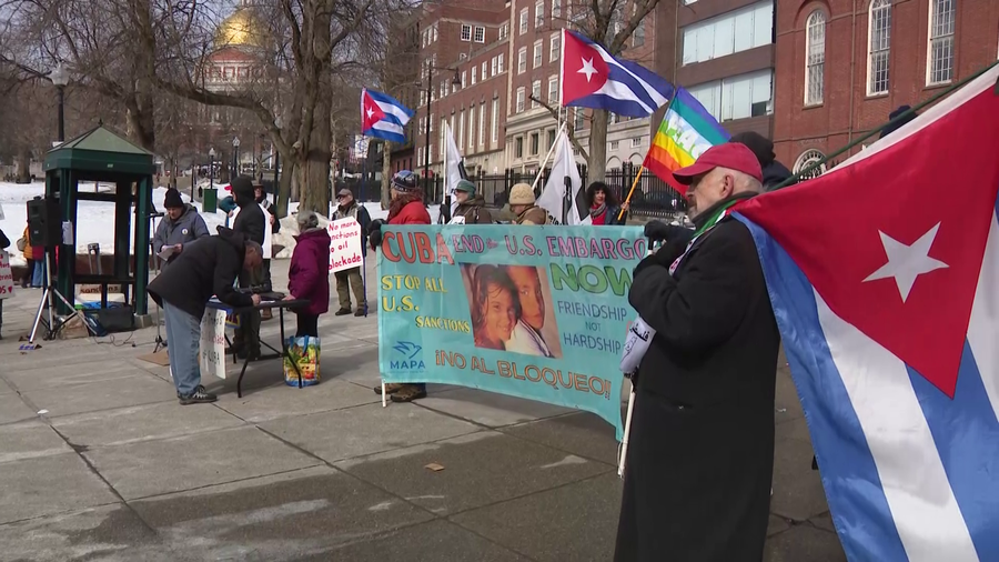 Protesters gather in Boston to support Cuba amid Trump oil blockade