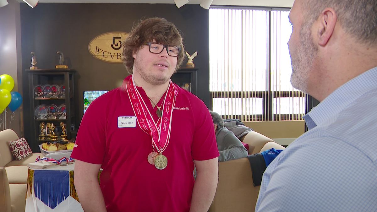 Special Olympians pay visit to WCVB headquarters ahead of Boston Marathon