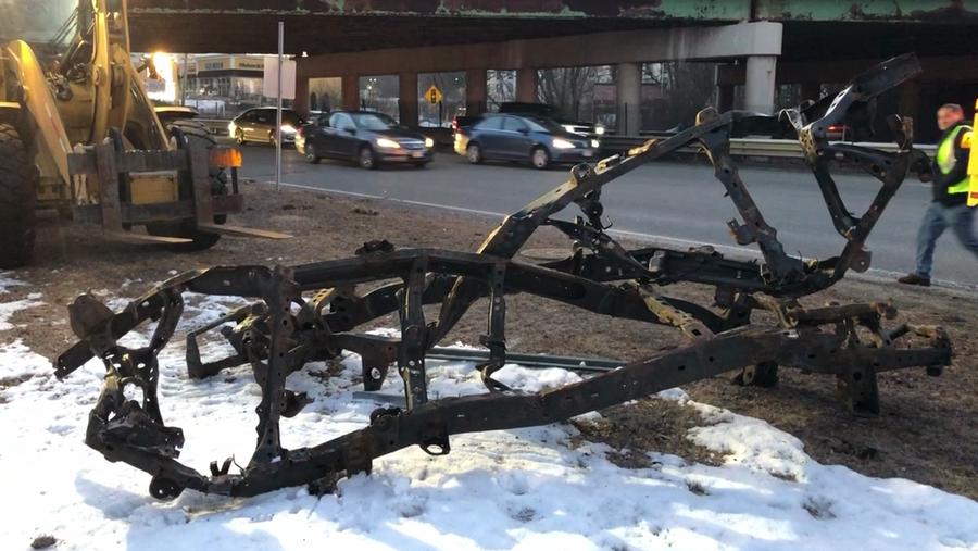 Vehicle hits debris on Route 1, slowing morning commute